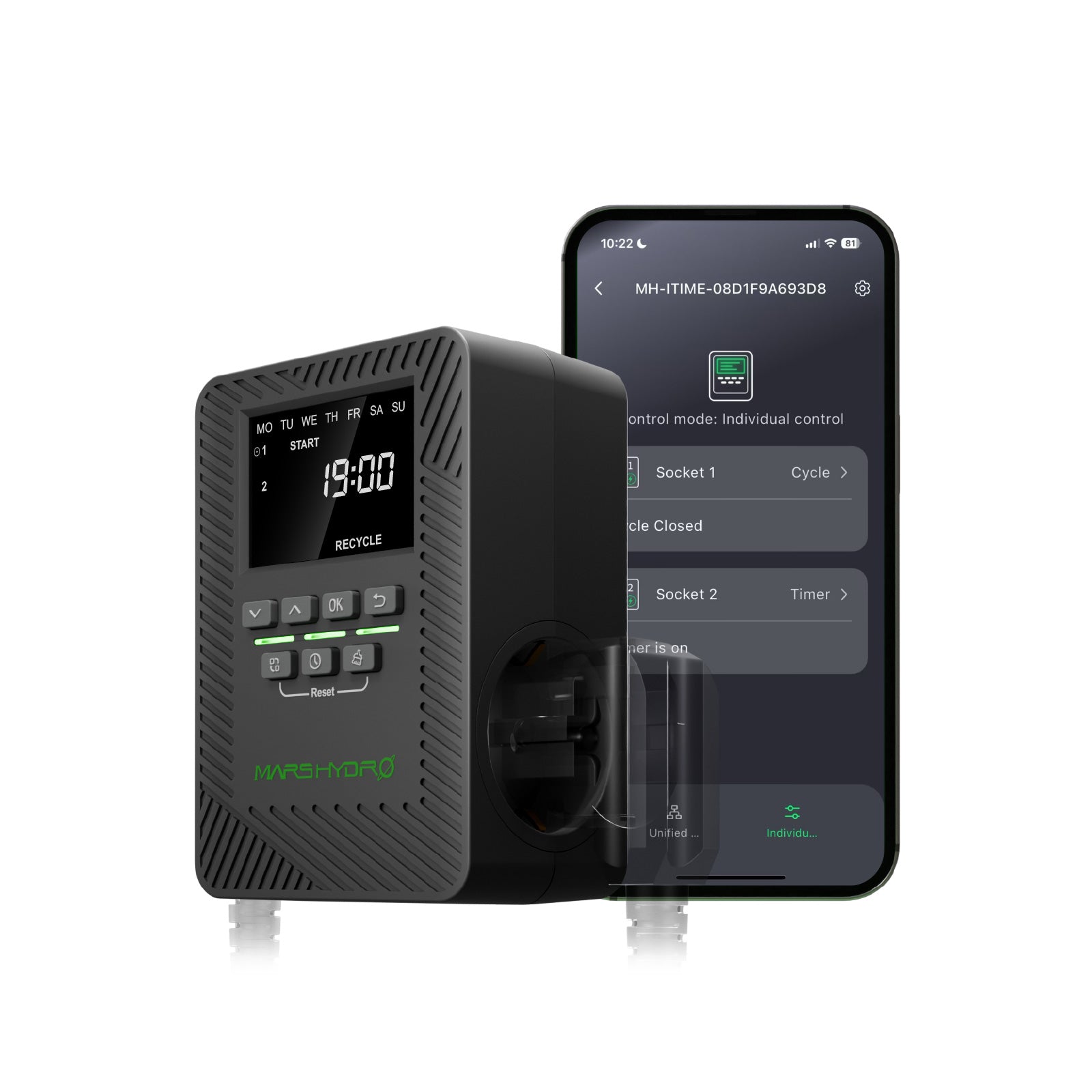 Mars Hydro iTime 2‑in‑1 Smart Timer – Dual Plug & App‑Fernsteuerung für ...